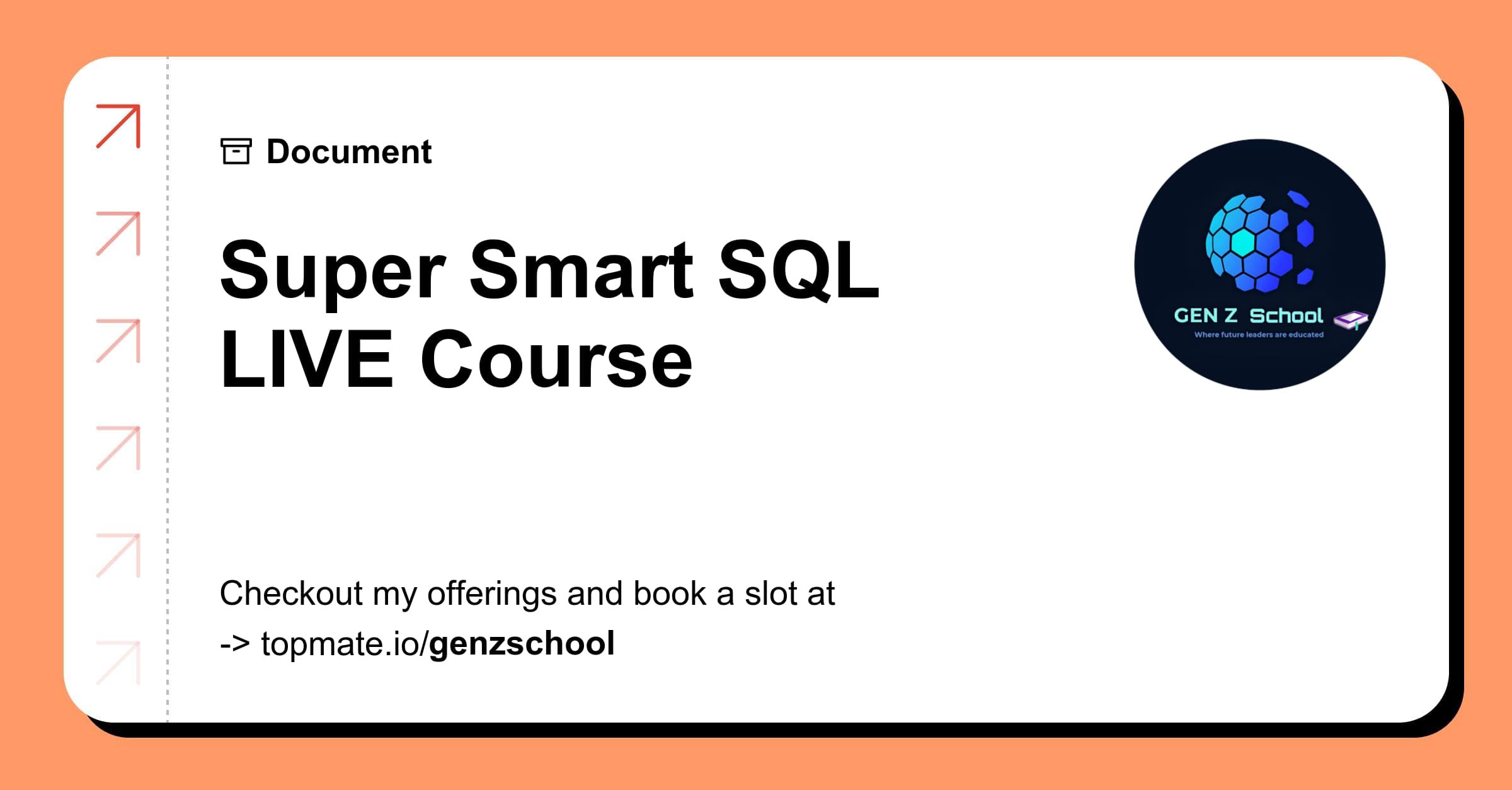Super Smart SQL LIVE Course with Gen Z school